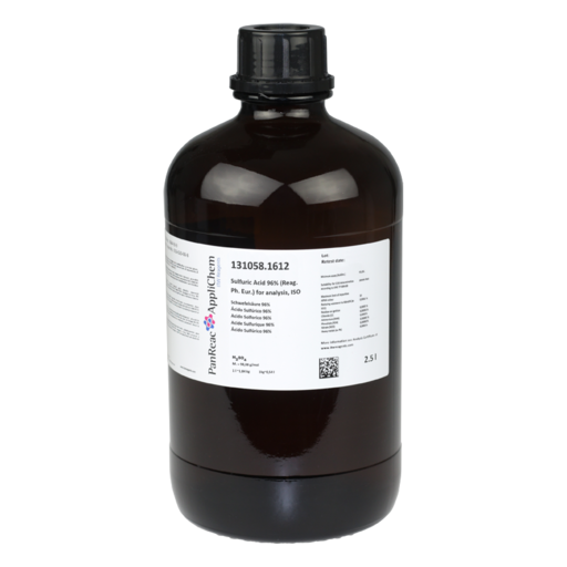 Sulfuric Acid 96% (Reag. Ph. Eur.) for analysis, ISO 2.5 L | Cloud ...